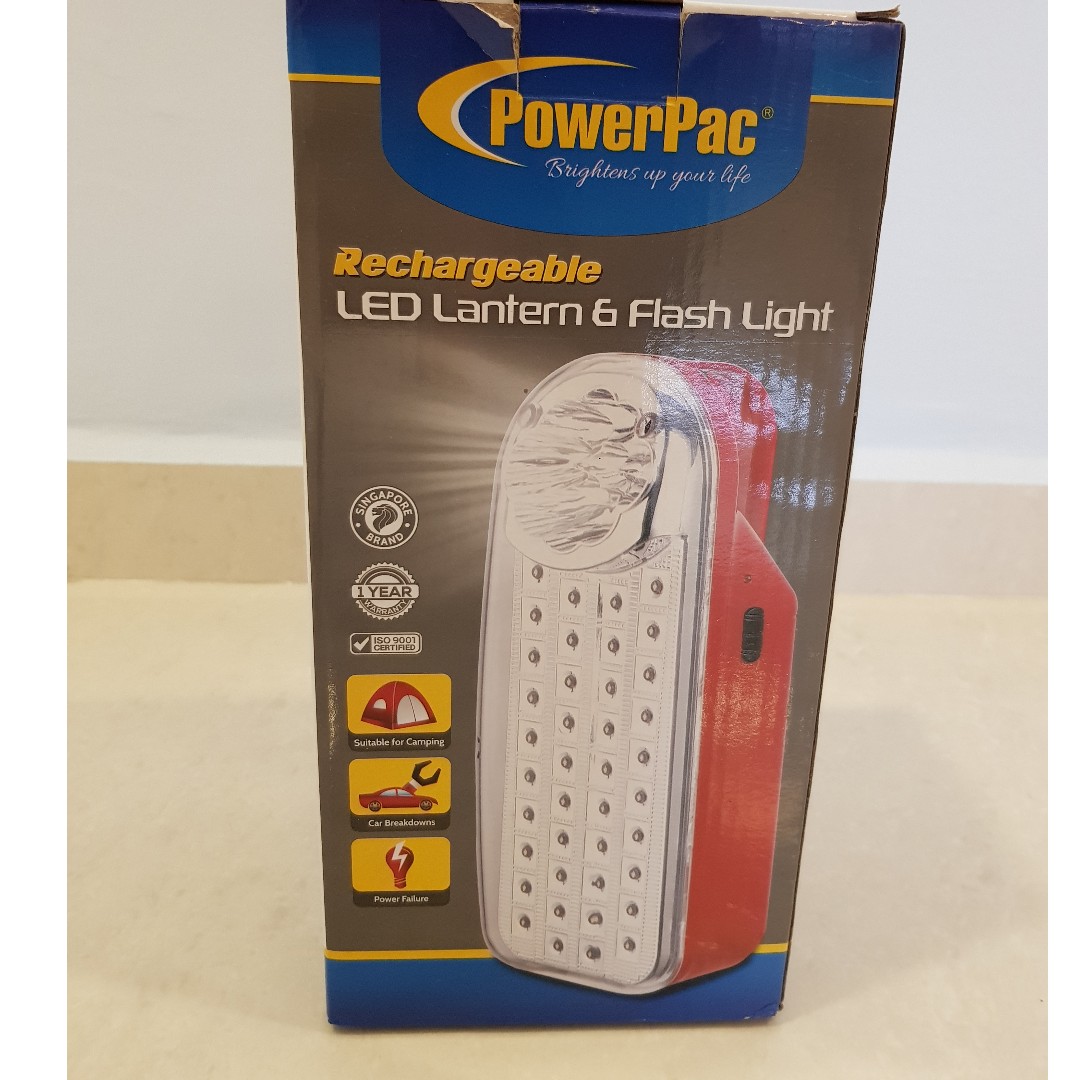 PowerPac Rechargeable LED lantern Flash light, Furniture & Home Living ...