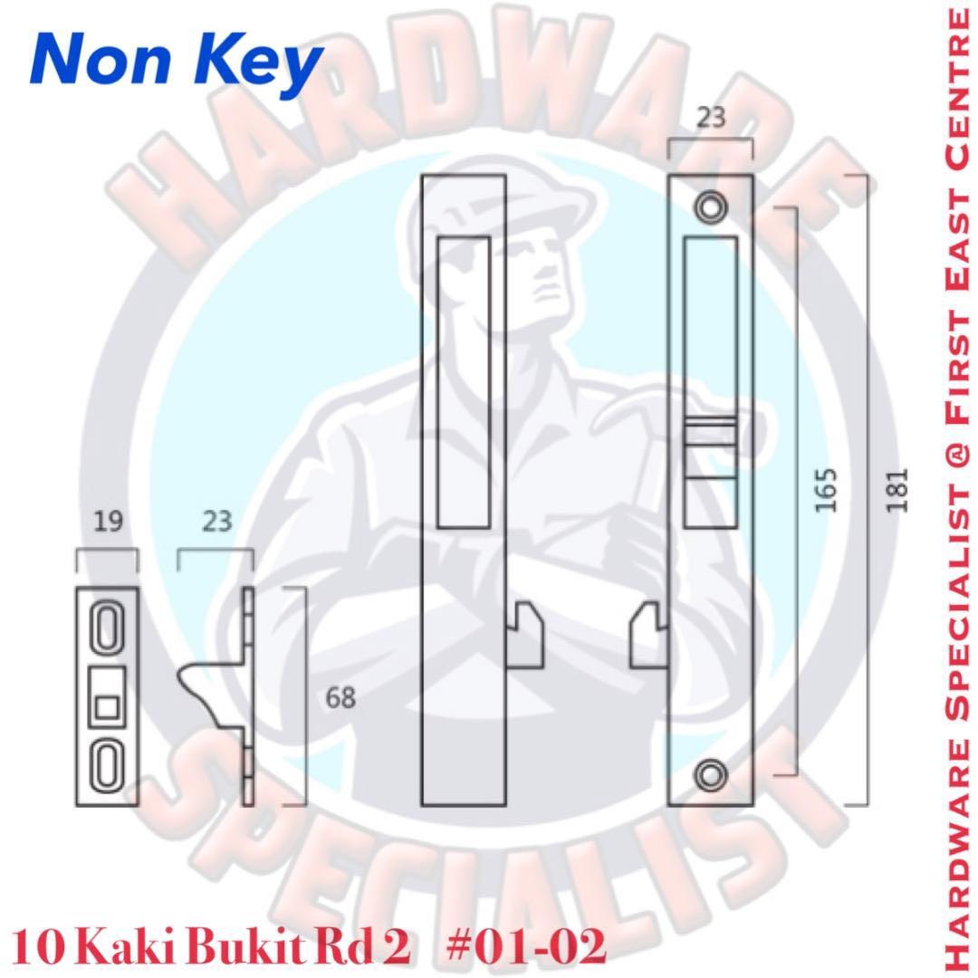 Hardware Specialist HS-3 Aluminum Sliding Door Lock (Non-Key ...