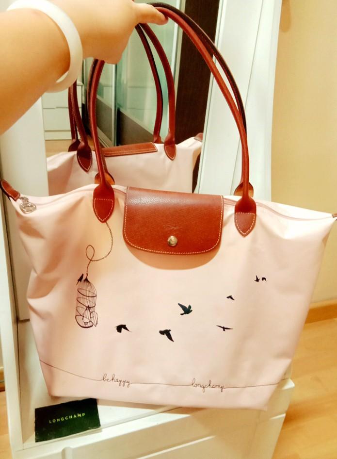 Authentic Longchamp Limited Edition Le Pliage Bird Cage Be Happy Bag In ...