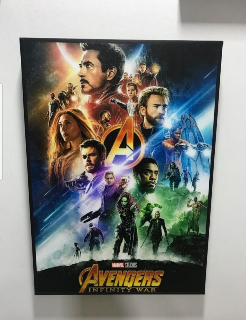 Avengers Infinity War poster with frame, Everything Else on Carousell