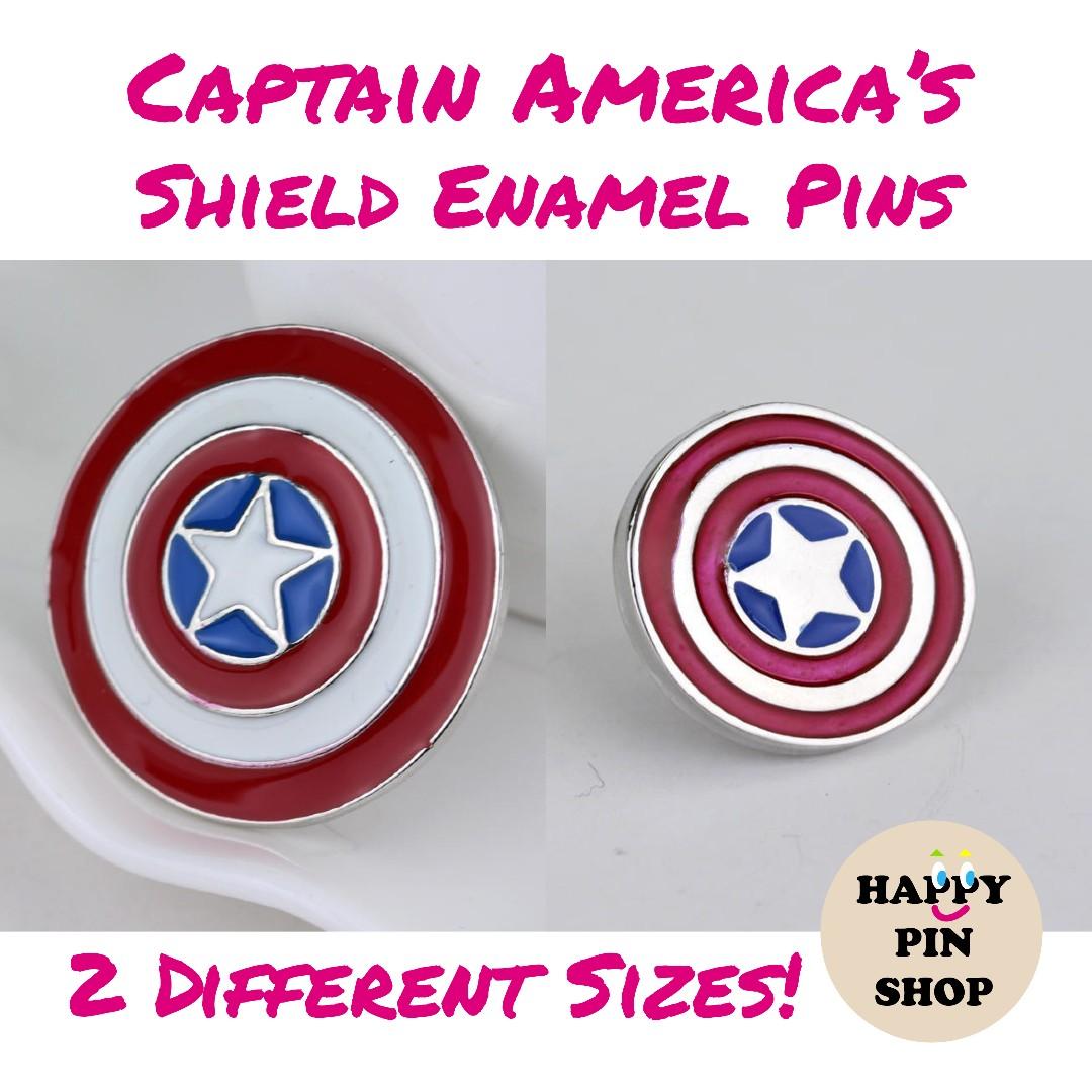 Captain America Shield Enamel Pins, Collar Lapel Pin - Big, Small ...