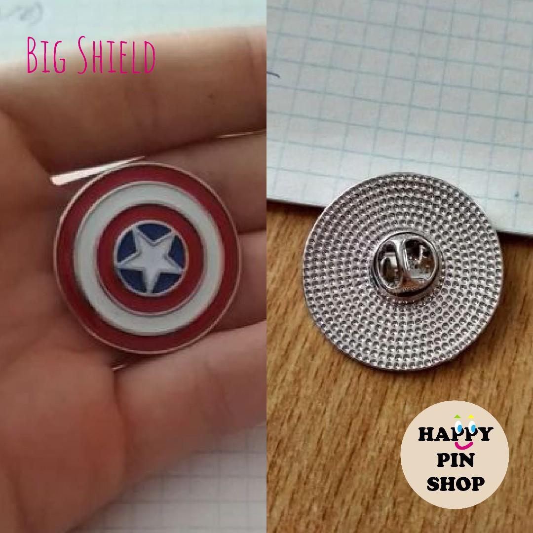 Captain America Shield Enamel Pins, Collar Lapel Pin - Big, Small ...