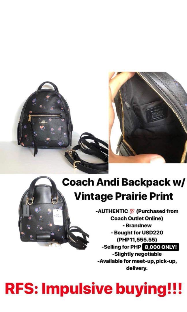 Coach Andi Backpack w/ Vintage Prairie Print - Authentic, Women's ...