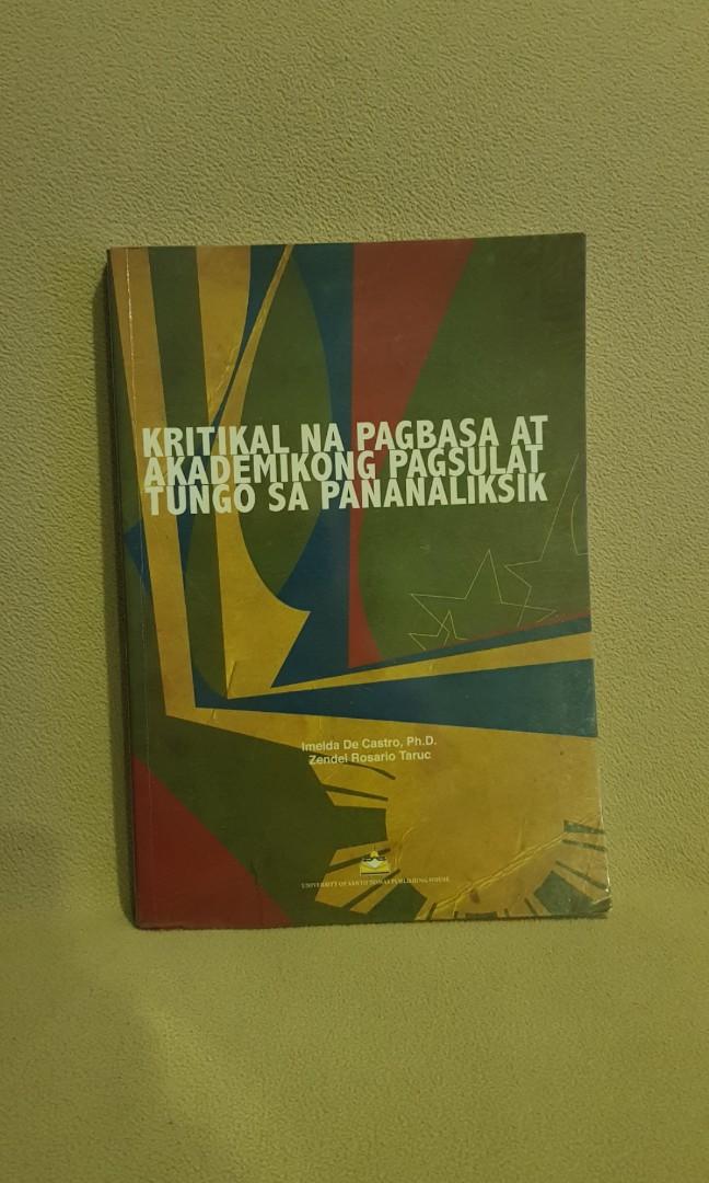 Kritikal na Pagbasa at Akademikong Pagsulat Tungo sa Pananaliksik ...