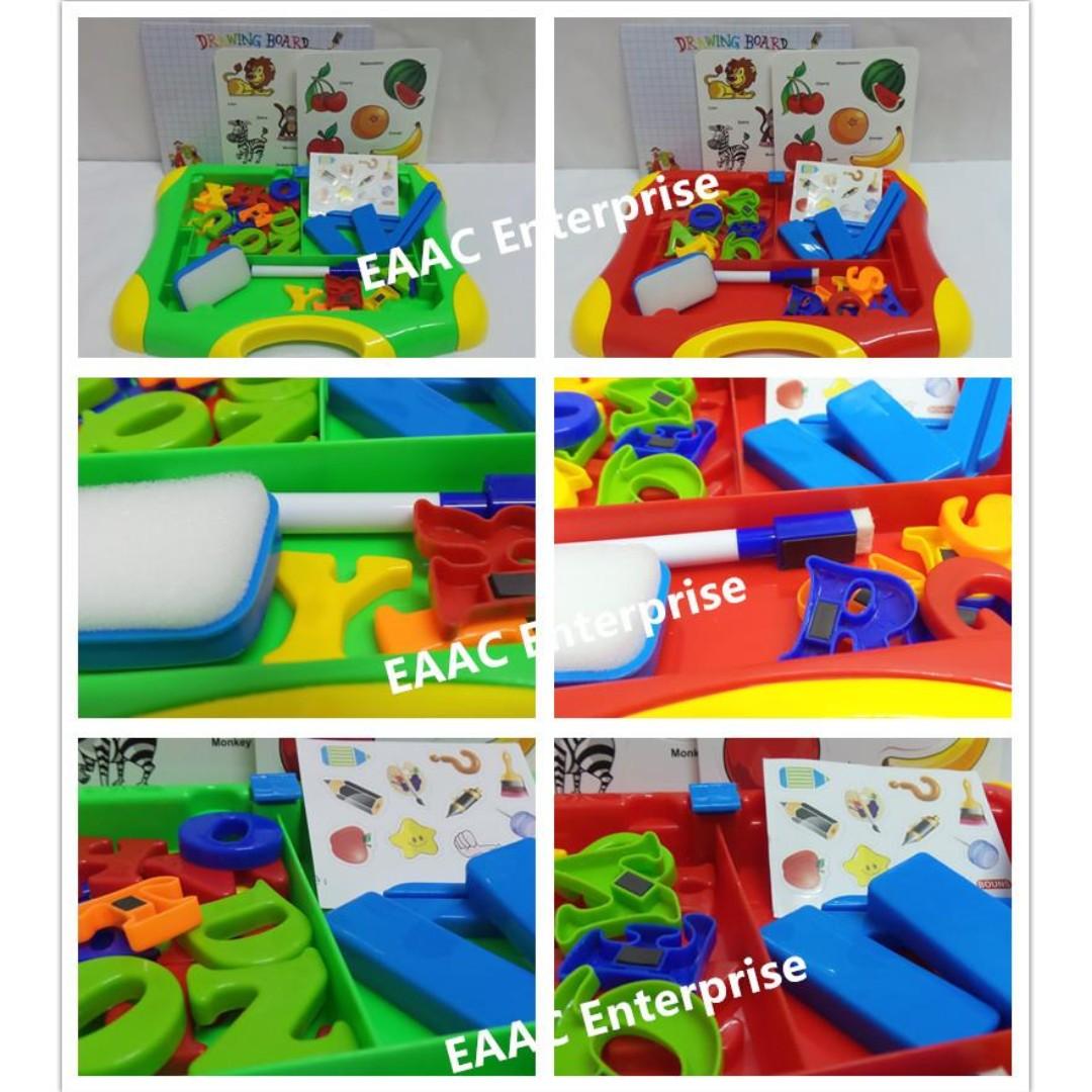 Magnetic Learning Case Drawing Board Alphabet ABC Figure Card Sticker ...