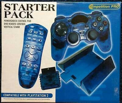 PS2 AQUA BLUE PACK (Blue PS2 Pad/Original PS2 Stand & DVD remote ...