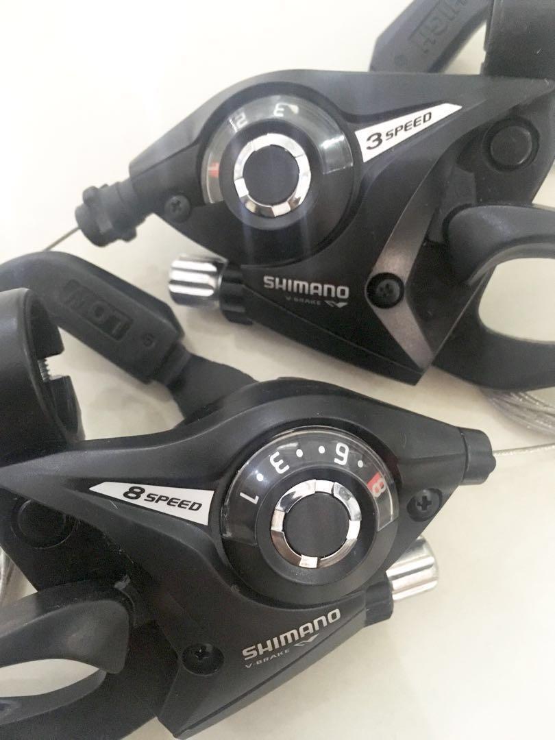 Shimano ST-EF51 Integrated Shifter Lever Pair 3 X 8 Speed OR 3 X 7 ...