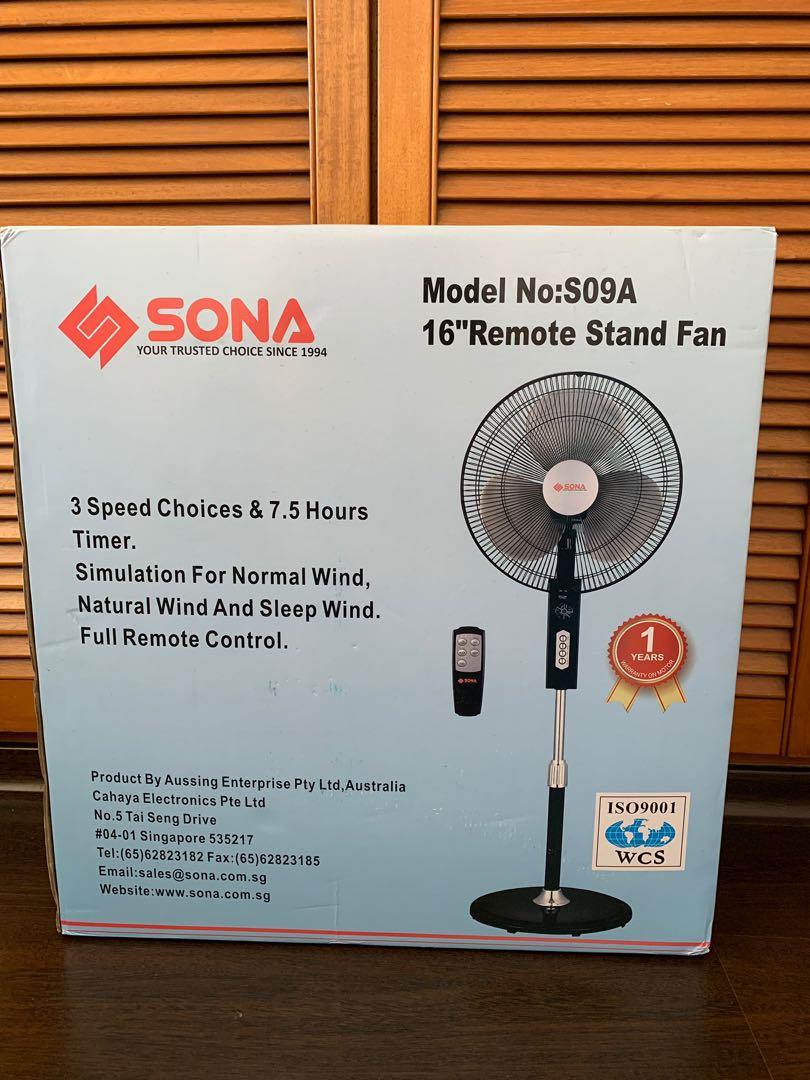 SONA- Remote Stand Fan, Furniture & Home Living, Lighting & Fans, Fans ...