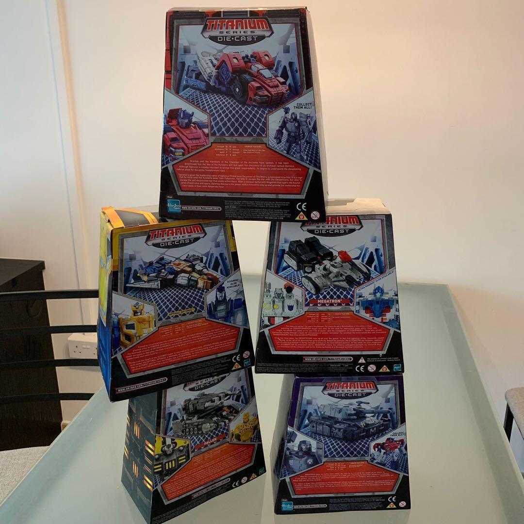 Transformers Titanium Die-Cast series with Optimus, Fallen, Optimal and ...