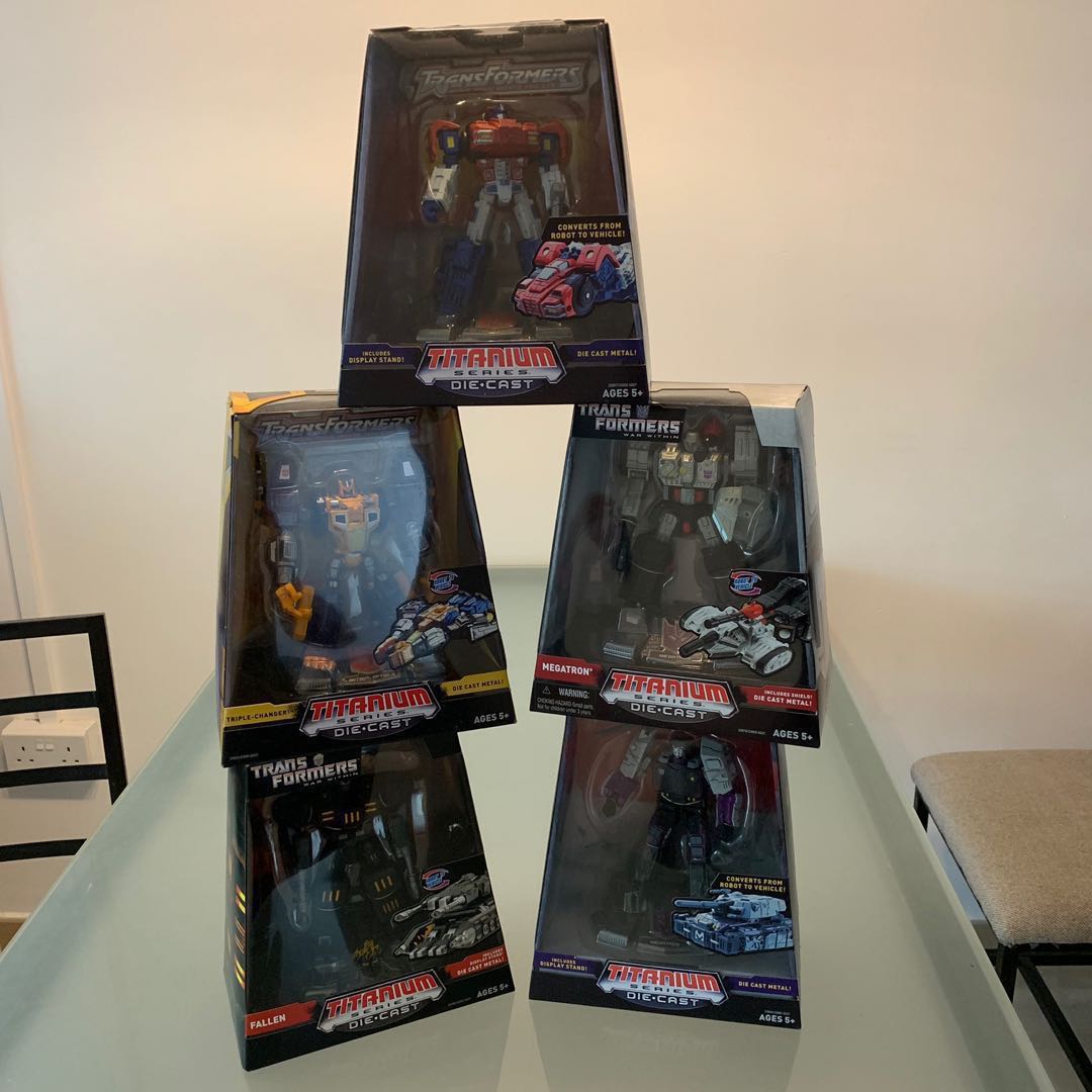 Transformers Titanium Die-Cast series with Optimus, Fallen, Optimal and ...