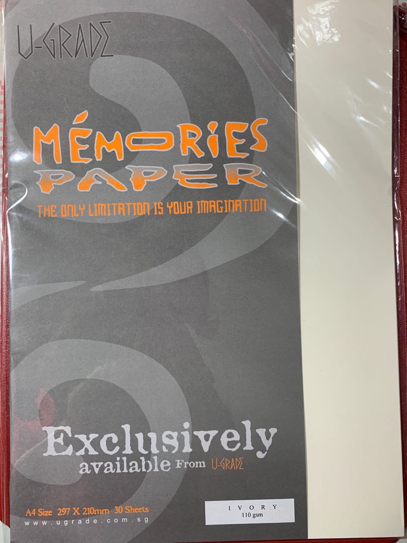 U-grade A4 Ivory-coloured Memories Paper (110gsm/30 sheets), Hobbies ...