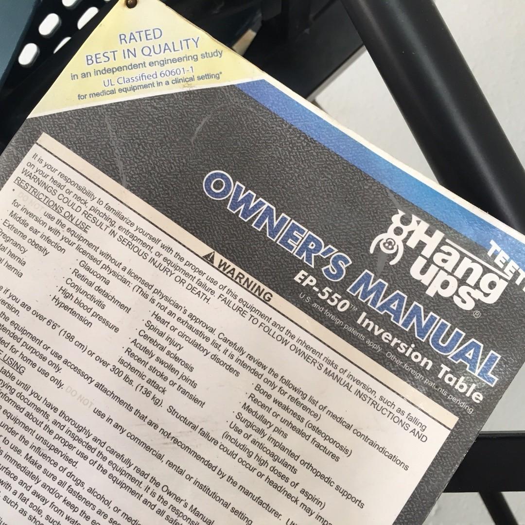 AIBI Teeter Hang Ups Inversion Table EP-550, Sports Equipment, Exercise ...