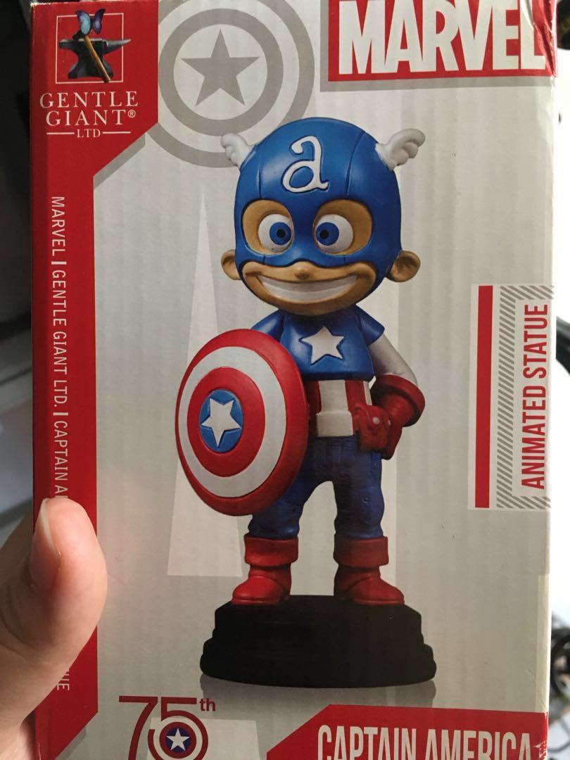 Captain America Animated Mini Statue, Hobbies & Toys, Toys & Games on ...