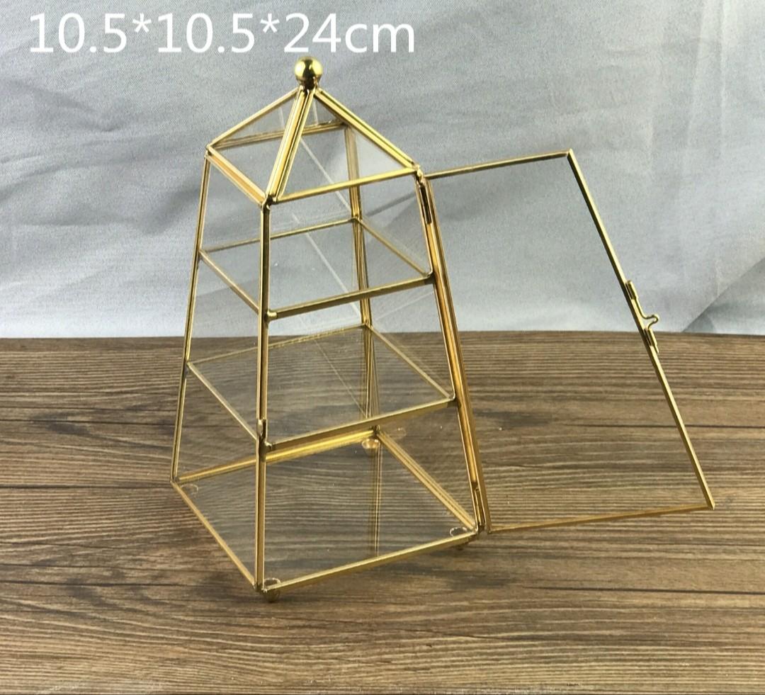 Gold Geometric Tiered Glass Box, Furniture & Home Living, Home ...