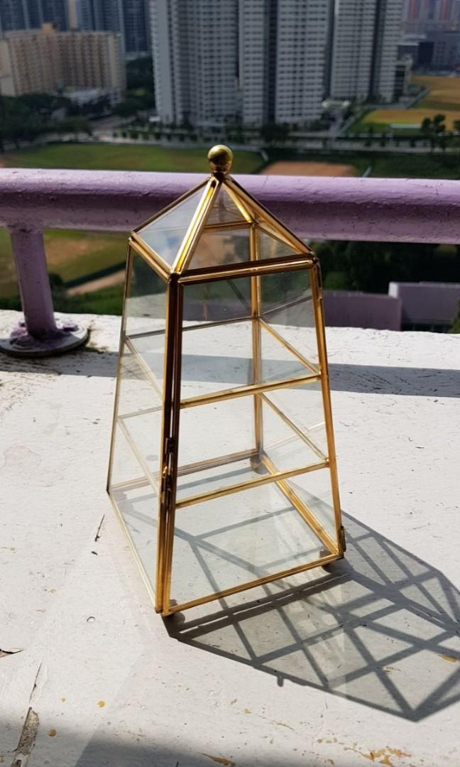 Gold Geometric Tiered Glass Box, Furniture & Home Living, Home ...