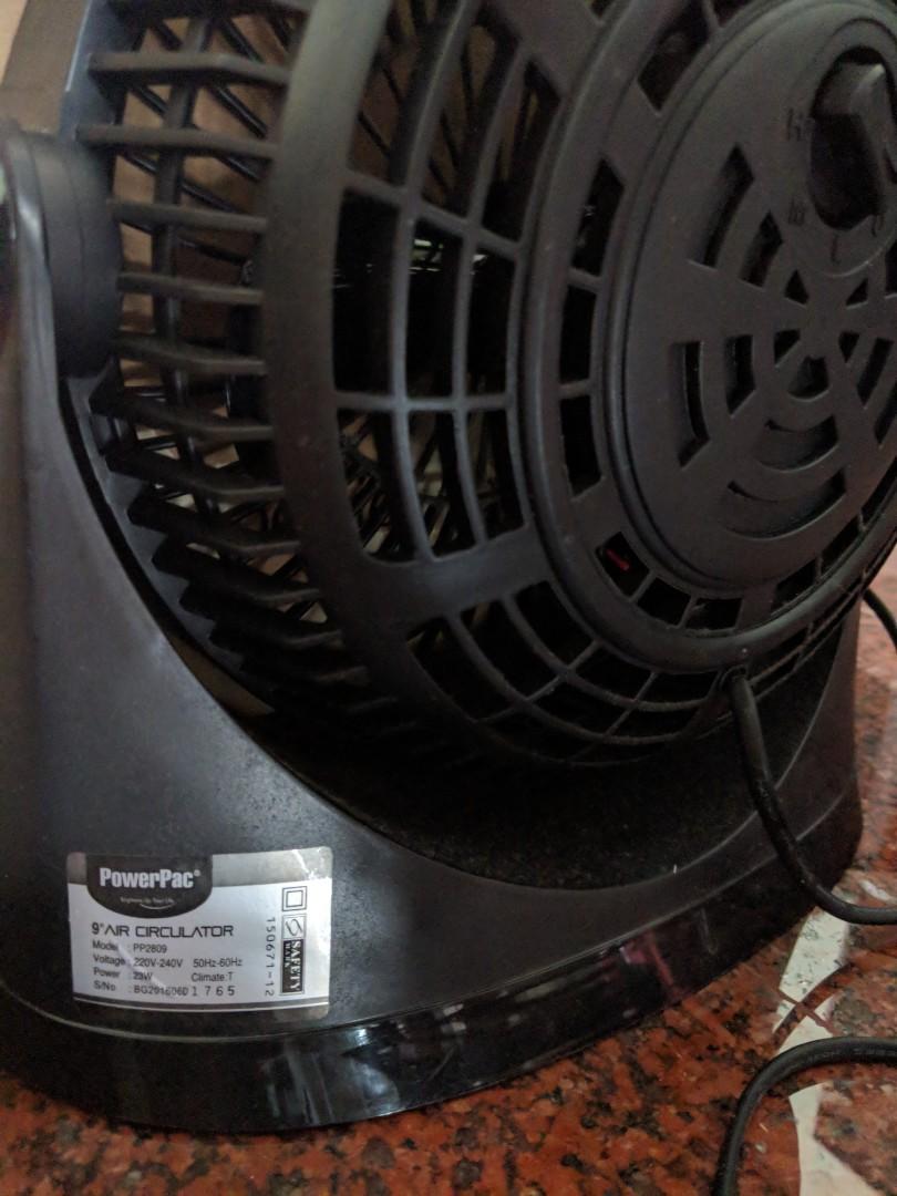 Powerpac PP2809 9 inch fan, Furniture & Home Living, Lighting & Fans ...