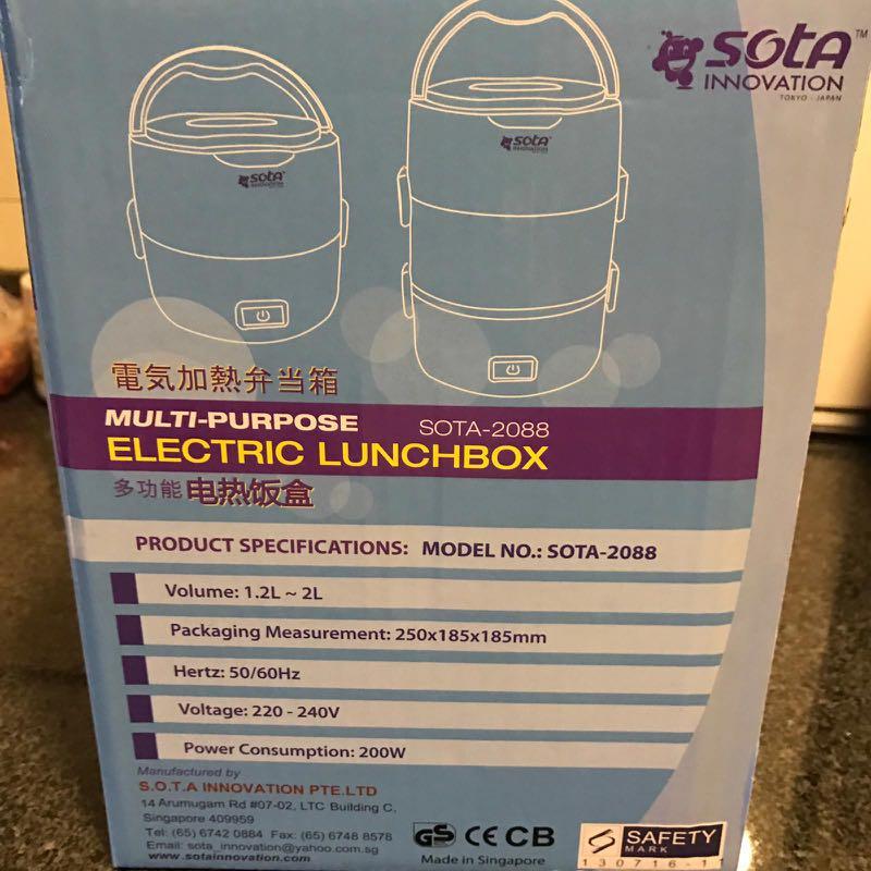 SOTA Multi Purpose Electric Lunchbox, Furniture & Home Living ...