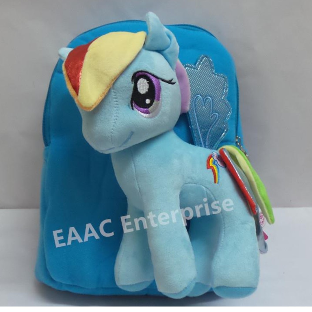 3D Cute Pony Rainbow Dash Backpack Kindergarten School Bag Beg Sekolah ...