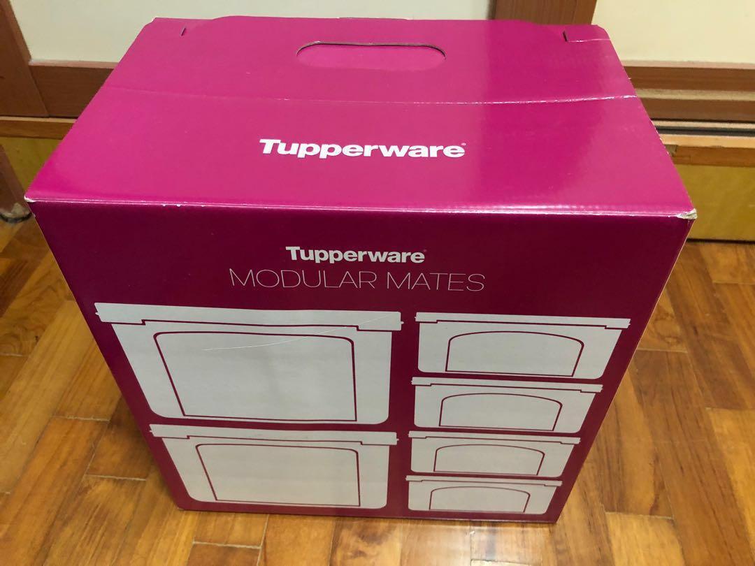BNIB Tupperware Modular Mates Rectangular Set (6 pieces), Furniture ...