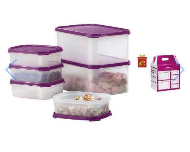 BNIB Tupperware Modular Mates Rectangular Set (6 pieces), Furniture ...