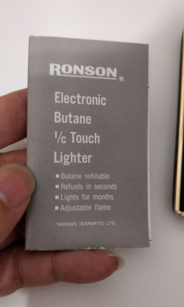 Brand new vintage gold Ronson lite touch IC electronic butane lighter ...