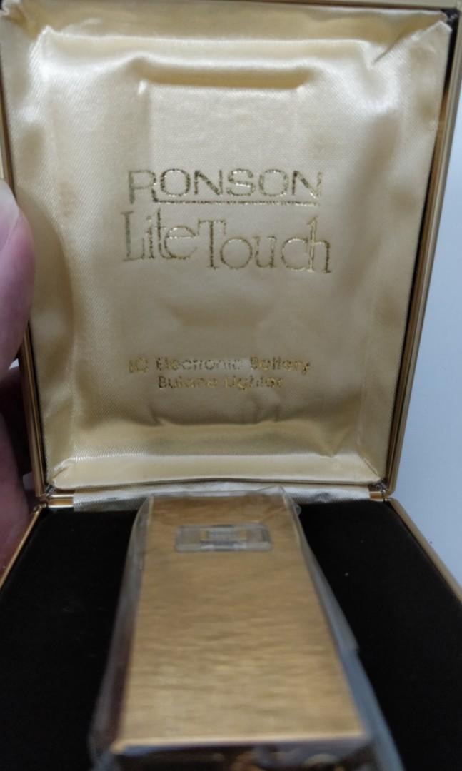 Brand new vintage gold Ronson lite touch IC electronic butane lighter ...
