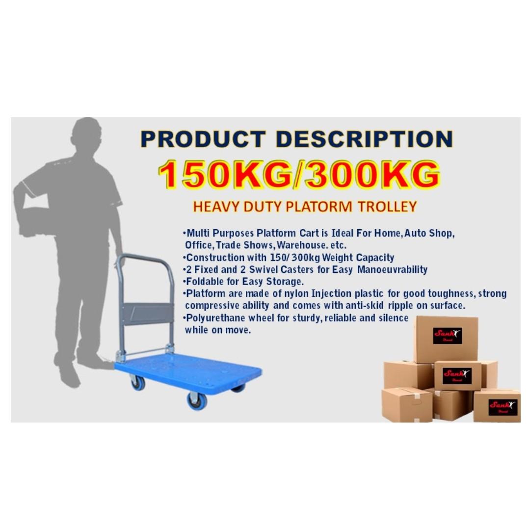 HEAVY DUTY PVC PLATFORM TROLLEY/HANDTRUCK 150KG/300KG, Everything Else ...