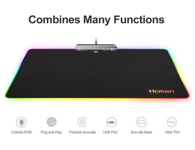 Optimum Size !! LED RGB Gaming Mouse Pad, Computers & Tech, Parts ...