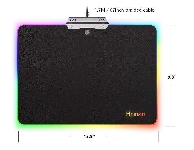 Optimum Size !! LED RGB Gaming Mouse Pad, Computers & Tech, Parts ...