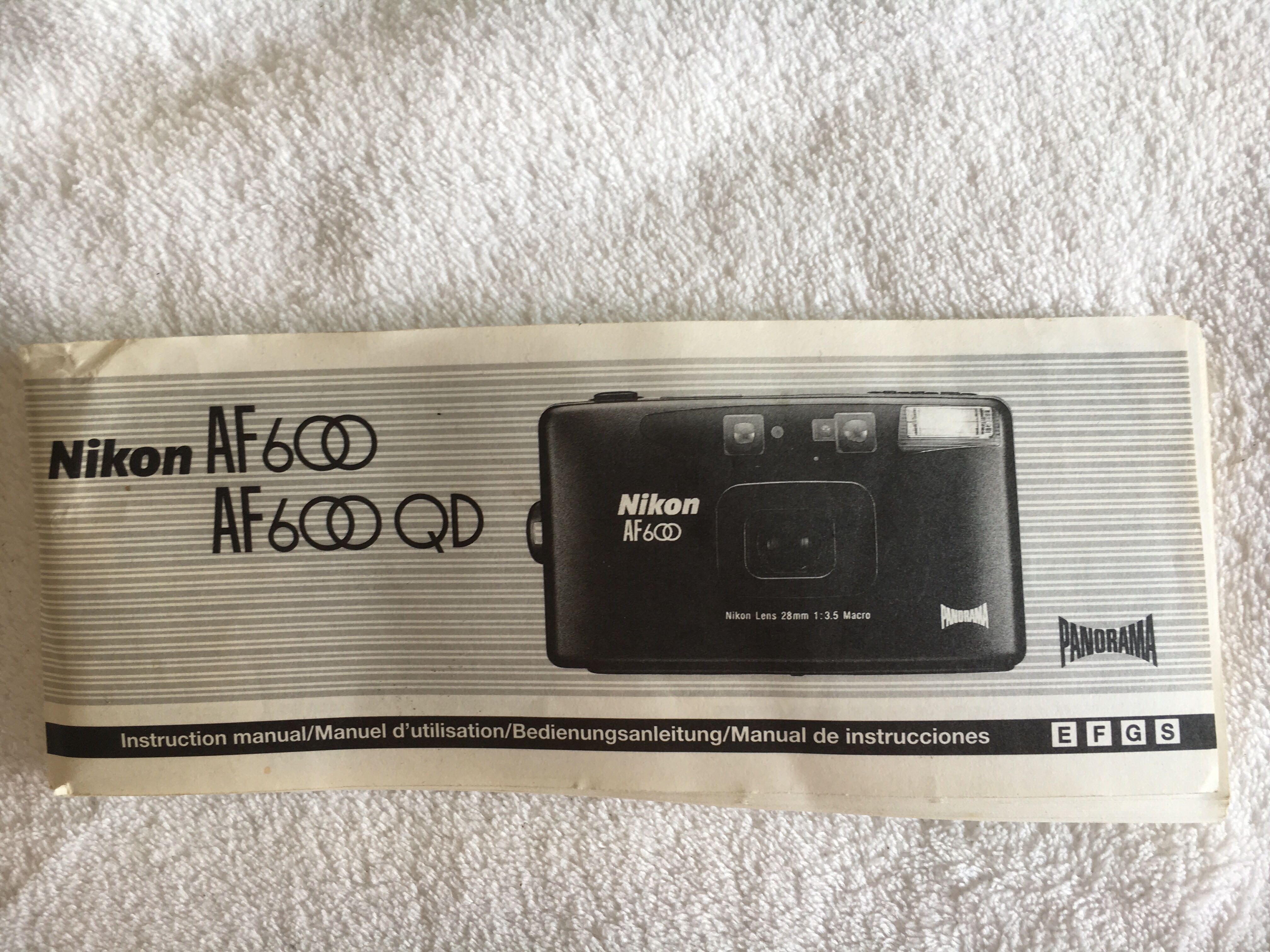 Original manual Nikon AF600 / AF600 QD, Photography, Cameras on Carousell