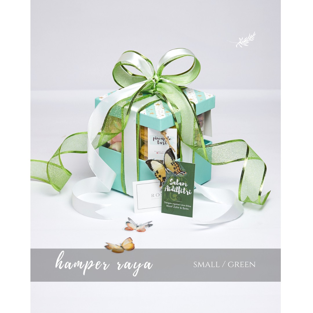 Raya Hamper / Gift Box Raya Small Set GREEN + FREE Message Card, Food ...