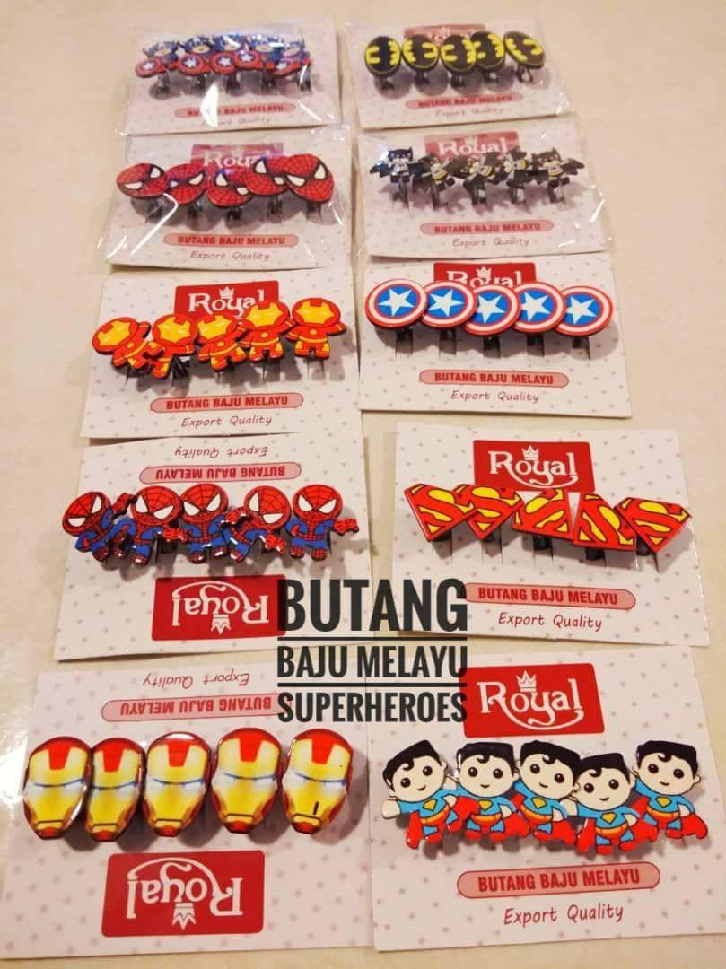 VIRAL Butang Baju Melayu Superhero Avengers, Men's Fashion, Muslim Wear ...