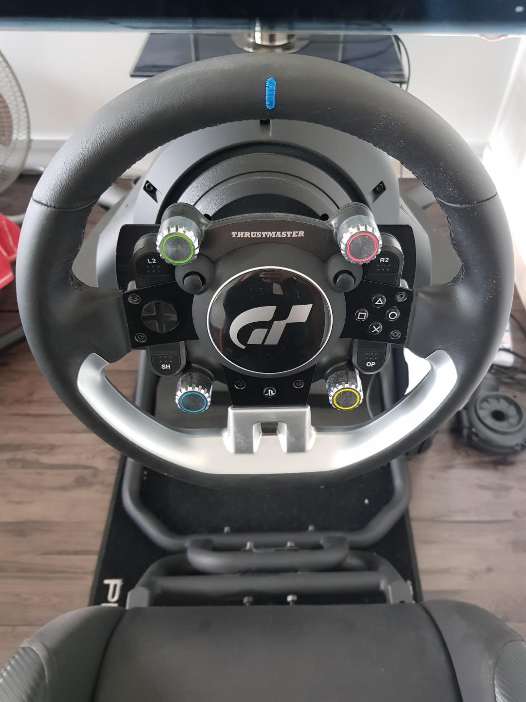 5 mths old thrustmaster T-GT wheel/obutto seat and 55 inch tv, Video ...