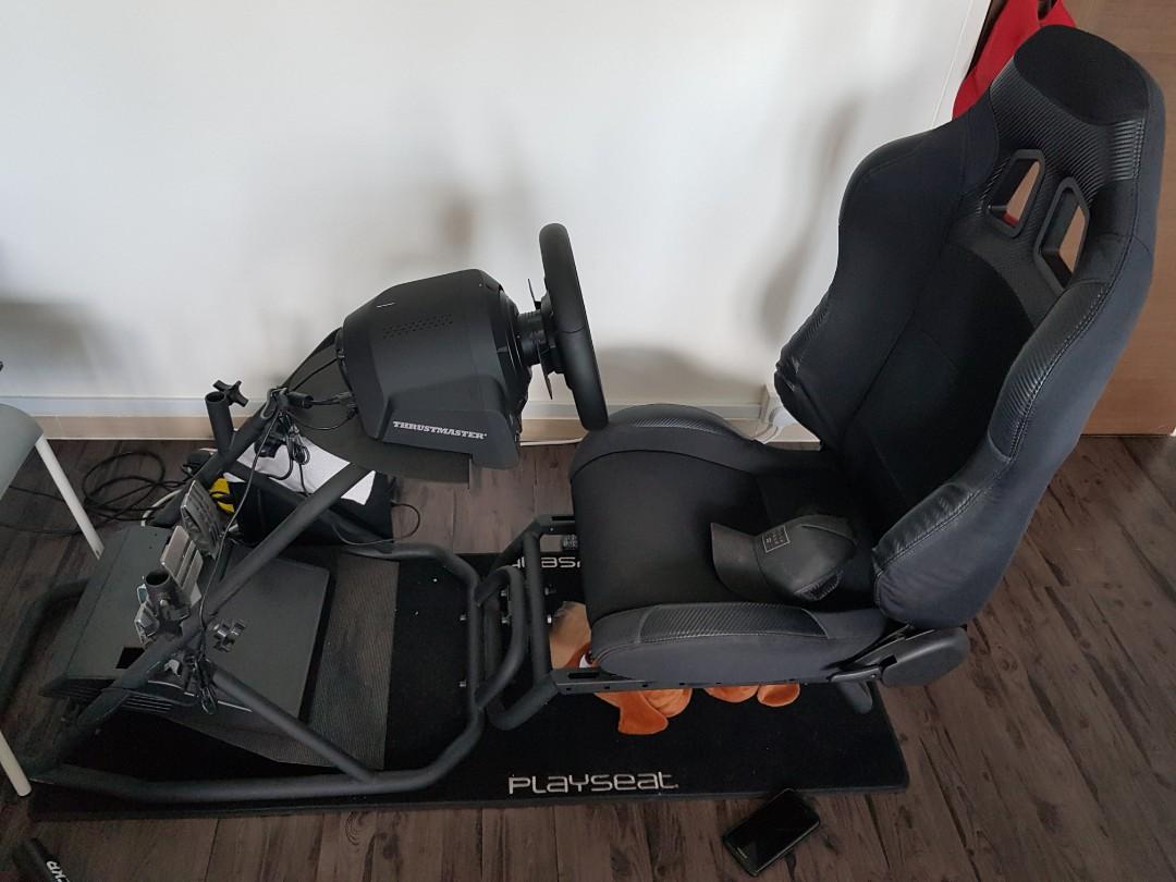 5 mths old thrustmaster T-GT wheel/obutto seat and 55 inch tv, Video ...