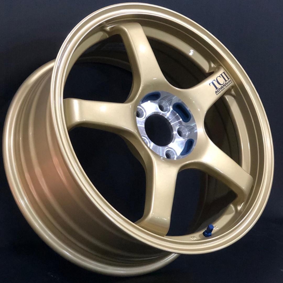 Advan TC II Rims 17" 5x100 | Gold, Car Accessories, Tyres & Rims on ...