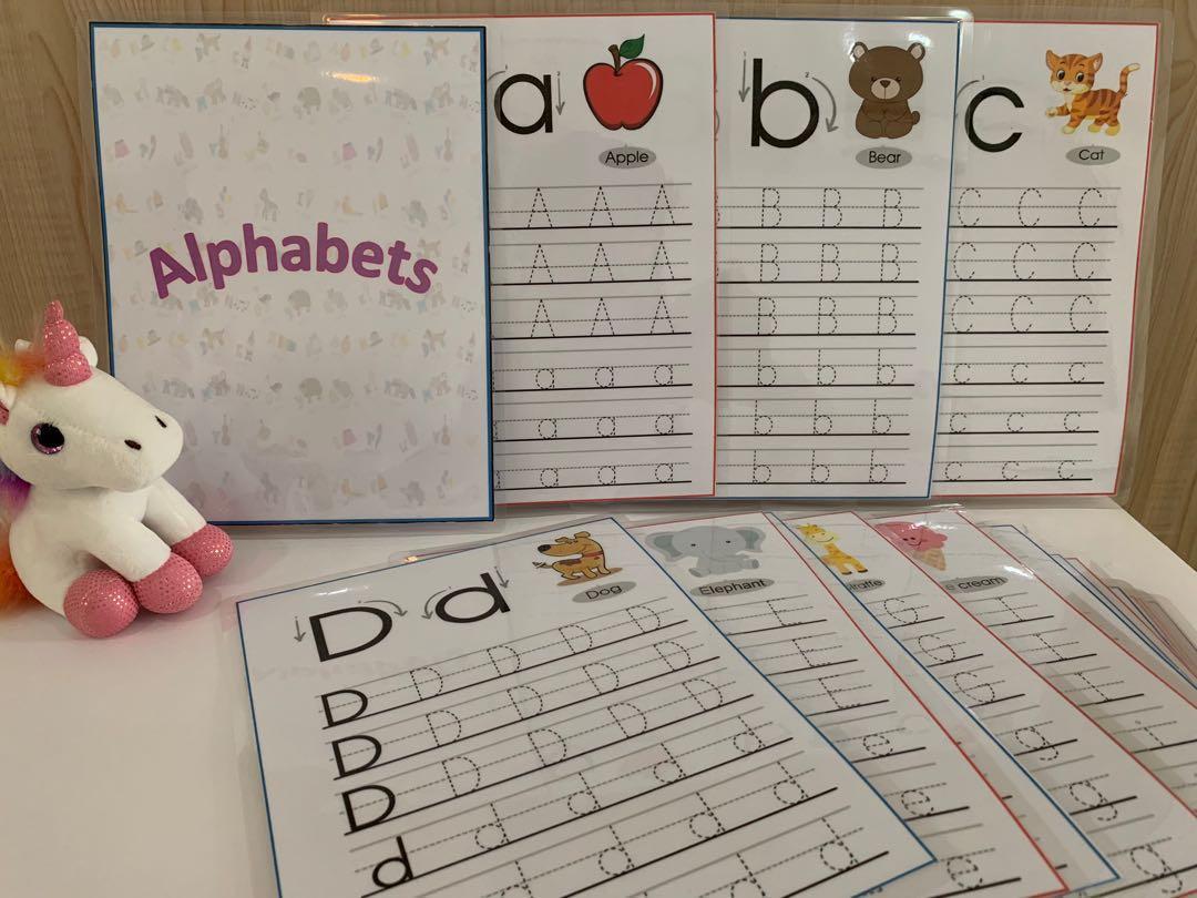Alphabet tracing cards (Upper &Lower case), Hobbies & Toys, Books ...