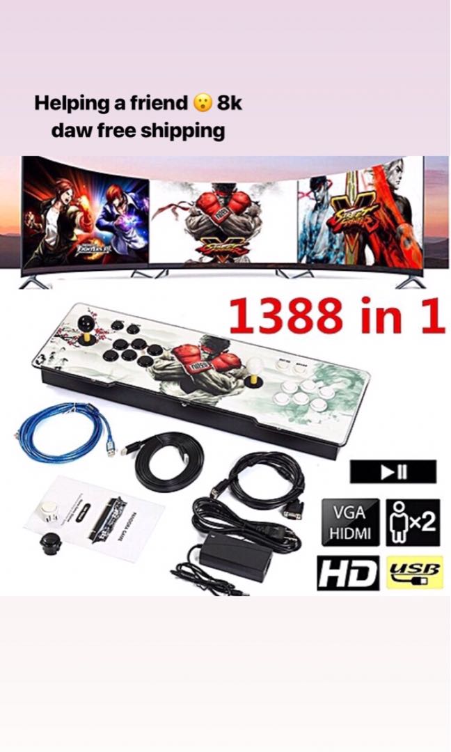 Arcade machine Pandora’s box 6s 1388 games, Video Gaming, Video Game ...