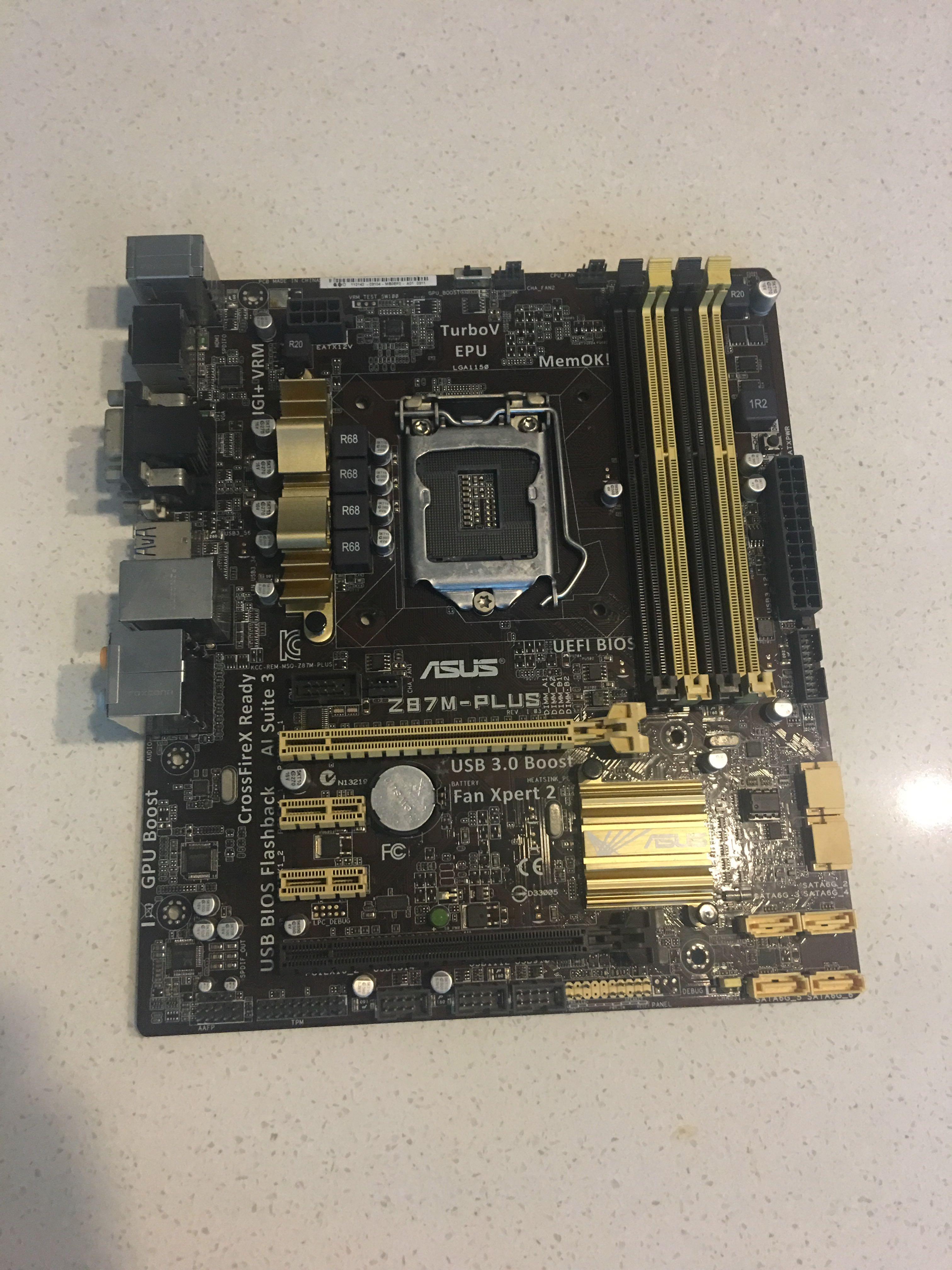 ASUS Z87M-Plus Motherboard, Computers & Tech, Parts & Accessories ...
