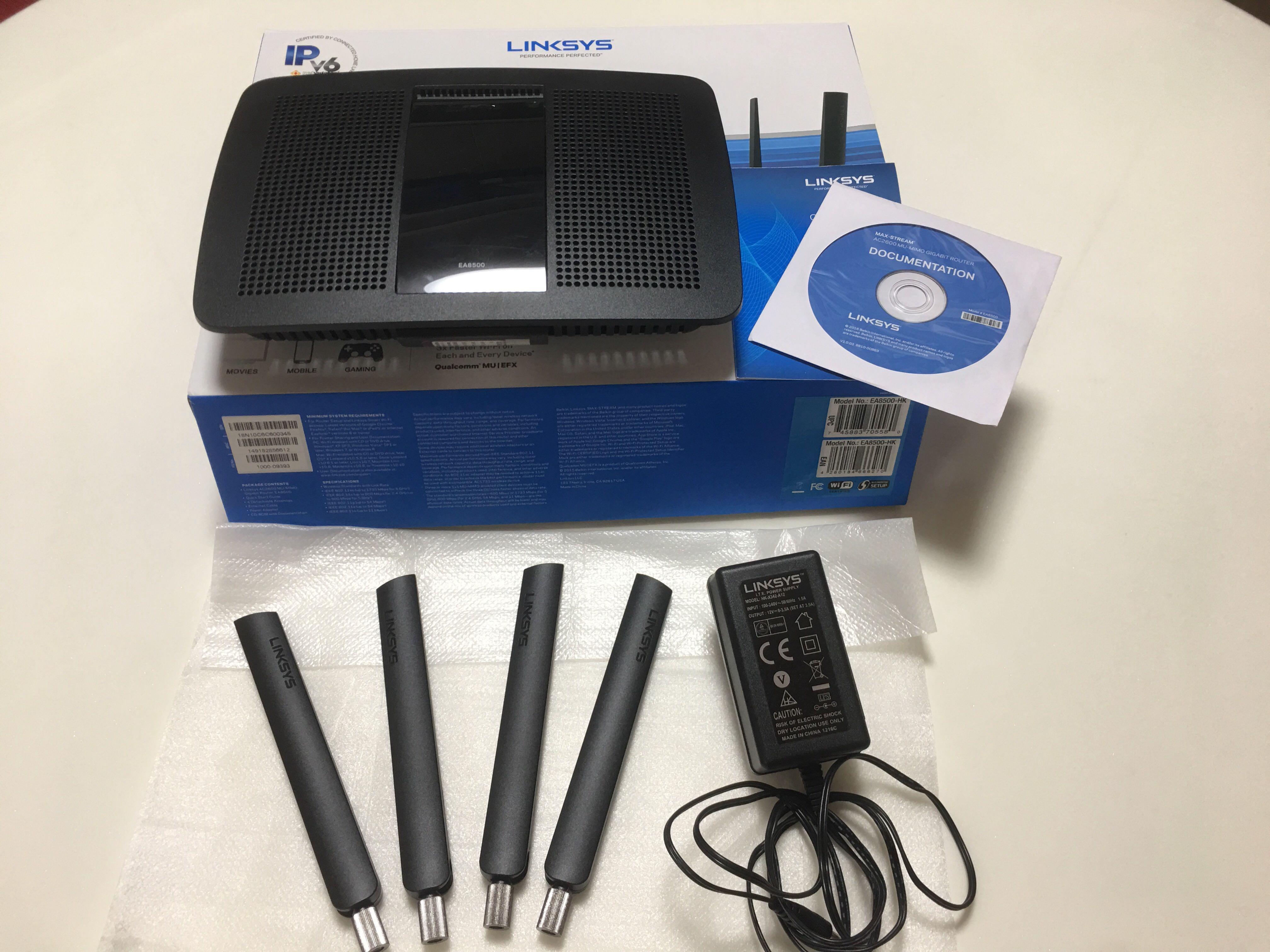 Linksys AC2600 WiFi Router, 電腦＆科技, 電腦周邊及配件, Wifi及上網相關產品 - Carousell