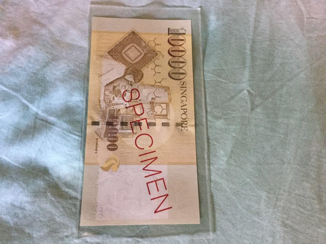 Singapore $10,000 specimen Bank note, Hobbies & Toys, Memorabilia ...