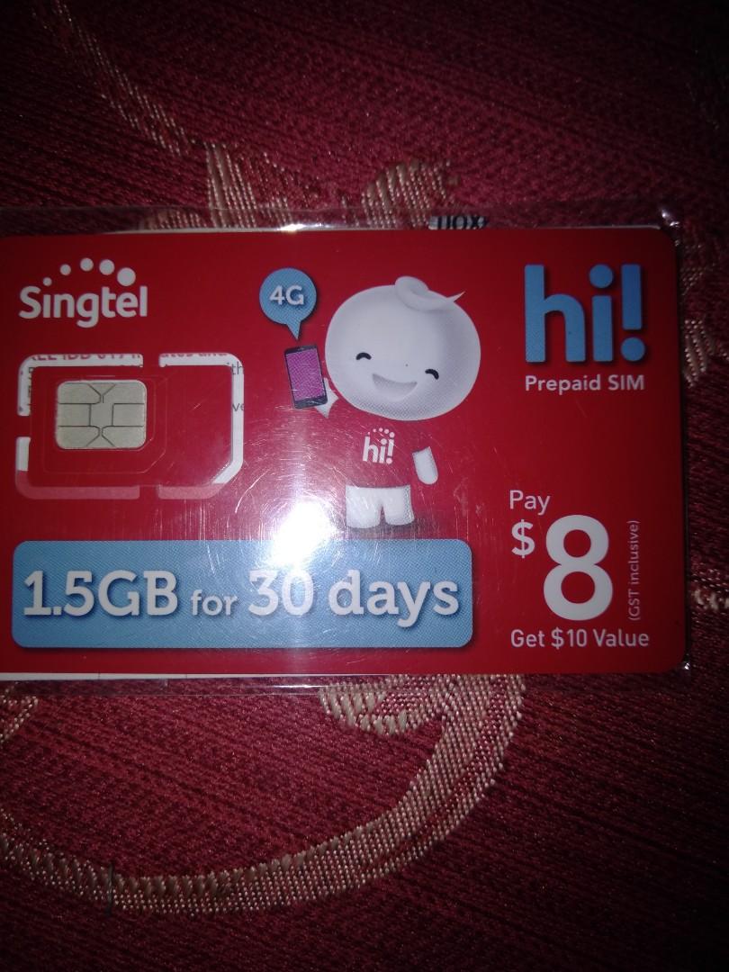 Singtel prepaid sim card (Unreg), Mobile Phones & Gadgets, Mobile ...