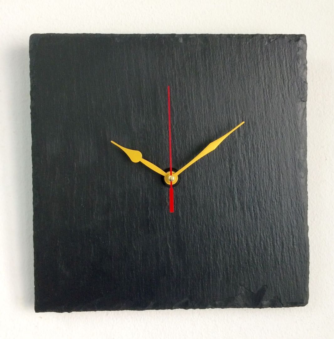 Slate Stone Wall Clock Silent Movement, Furniture & Home Living, Home ...