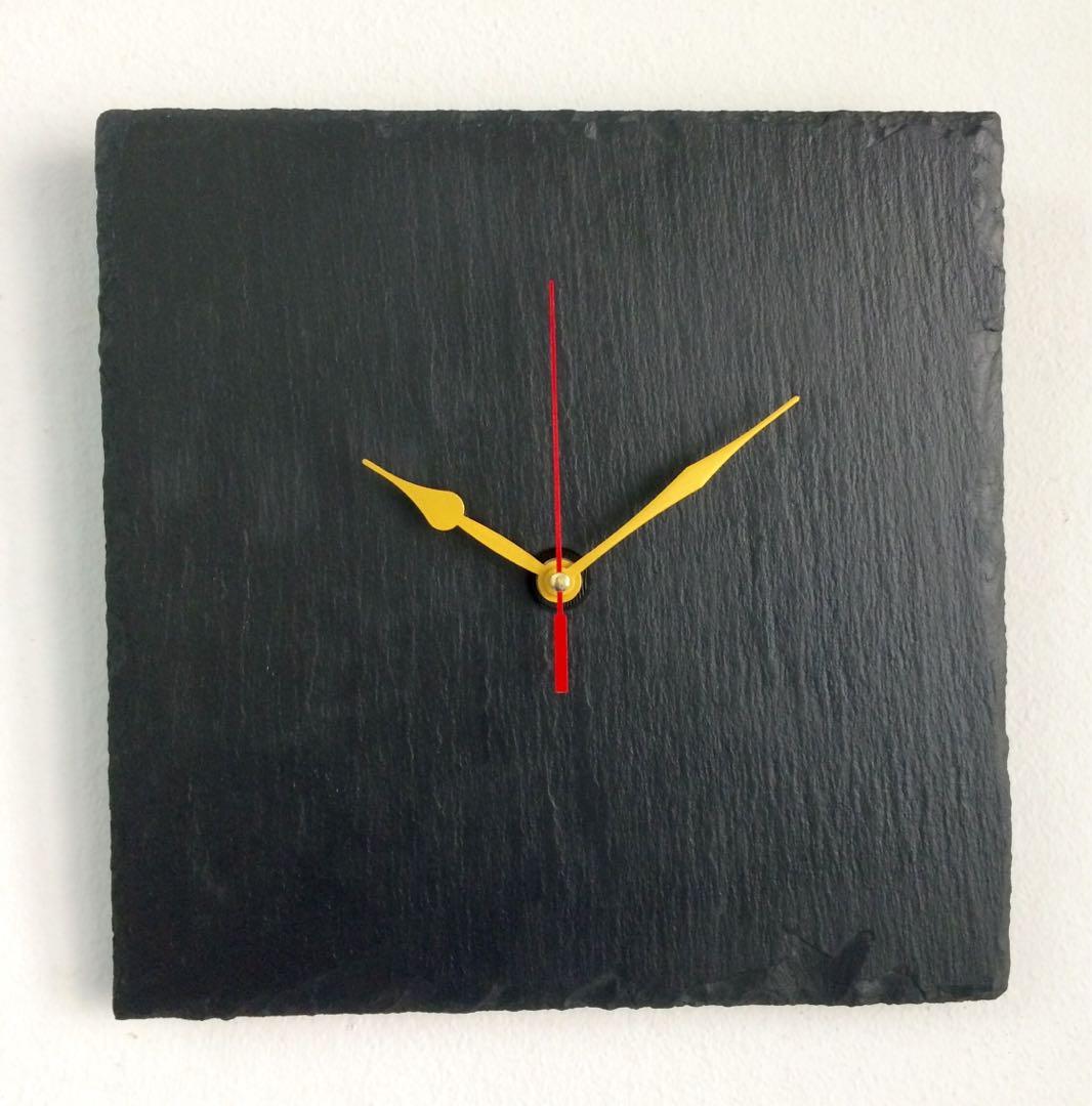 Slate Stone Wall Clock Silent Movement, Furniture & Home Living, Home ...