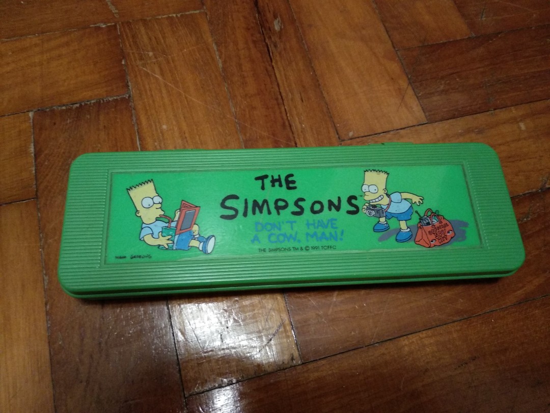 The Simpsons pencil case green (1991), Hobbies & Toys, Memorabilia ...