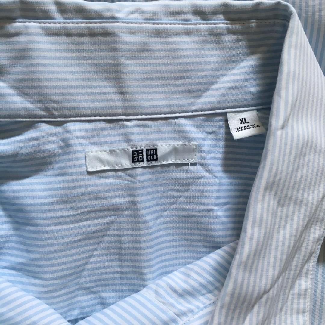 UNIQLO Kemeja Garis Biru 3 #maujam, Fesyen Wanita, Pakaian Wanita ...
