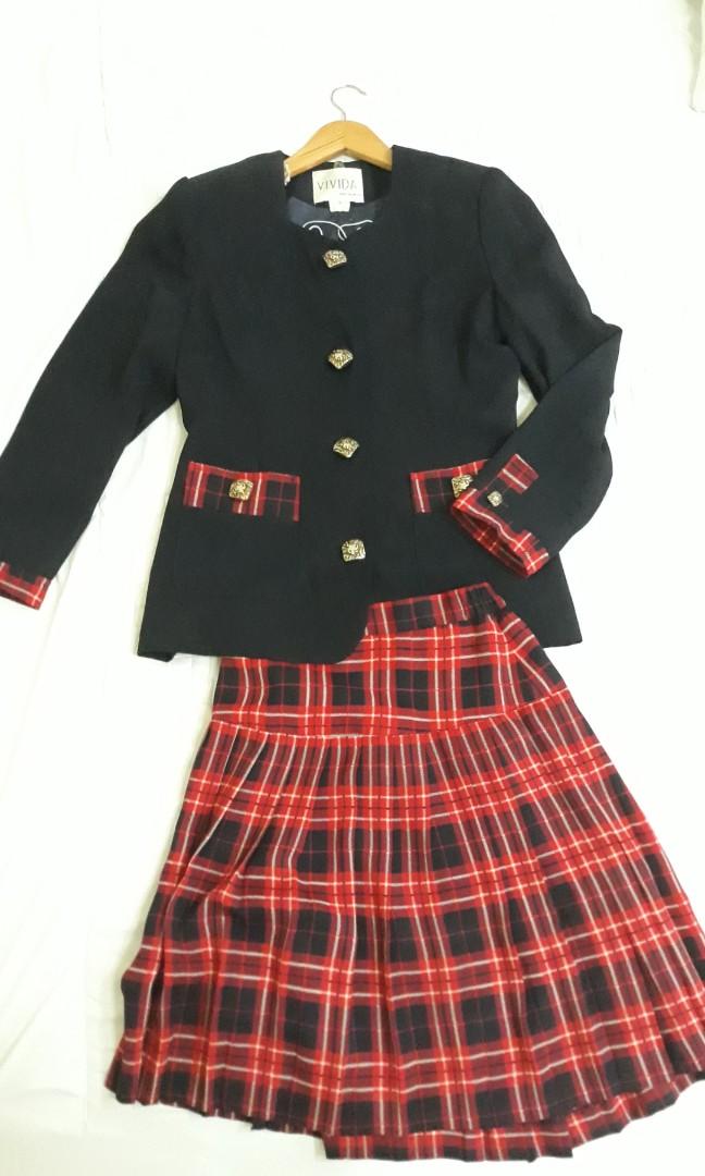 KOREAN UNIFORM SET, Fesyen Wanita, Pakaian Wanita, Gaun & Rok di Carousell