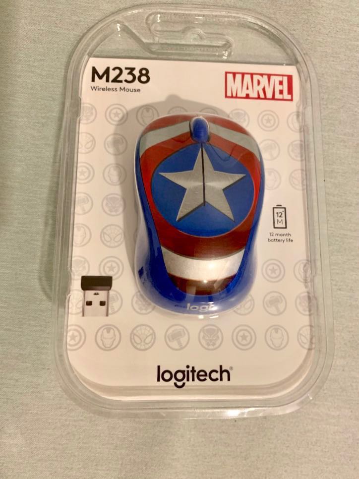 Marvel Captain America Wireless Mouse - Logitech M238, Computers & Tech ...