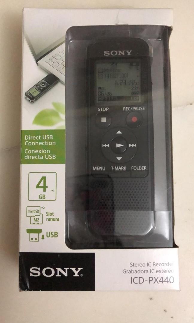 Sony ICD PX-440 Stereo IC Digital Voice Recorder, Audio, Voice ...