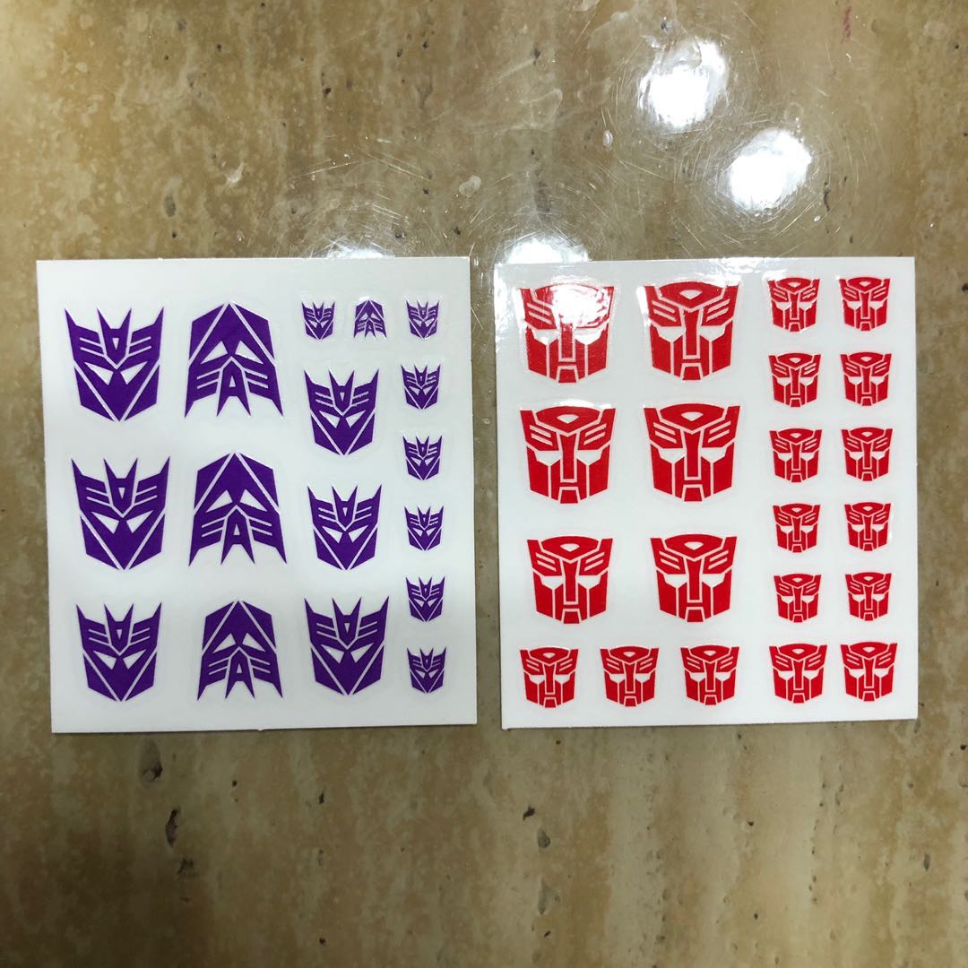 Transformers Autobot & Decepticon Logo Symbol Dry Decal Stickers (each ...