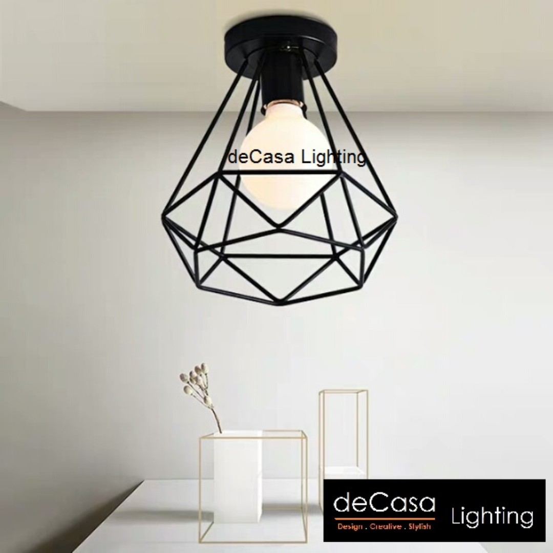 BLACK LOFT CEILING LIGHT INDUSTRIAL DESIGN MODERN, Furniture & Home ...